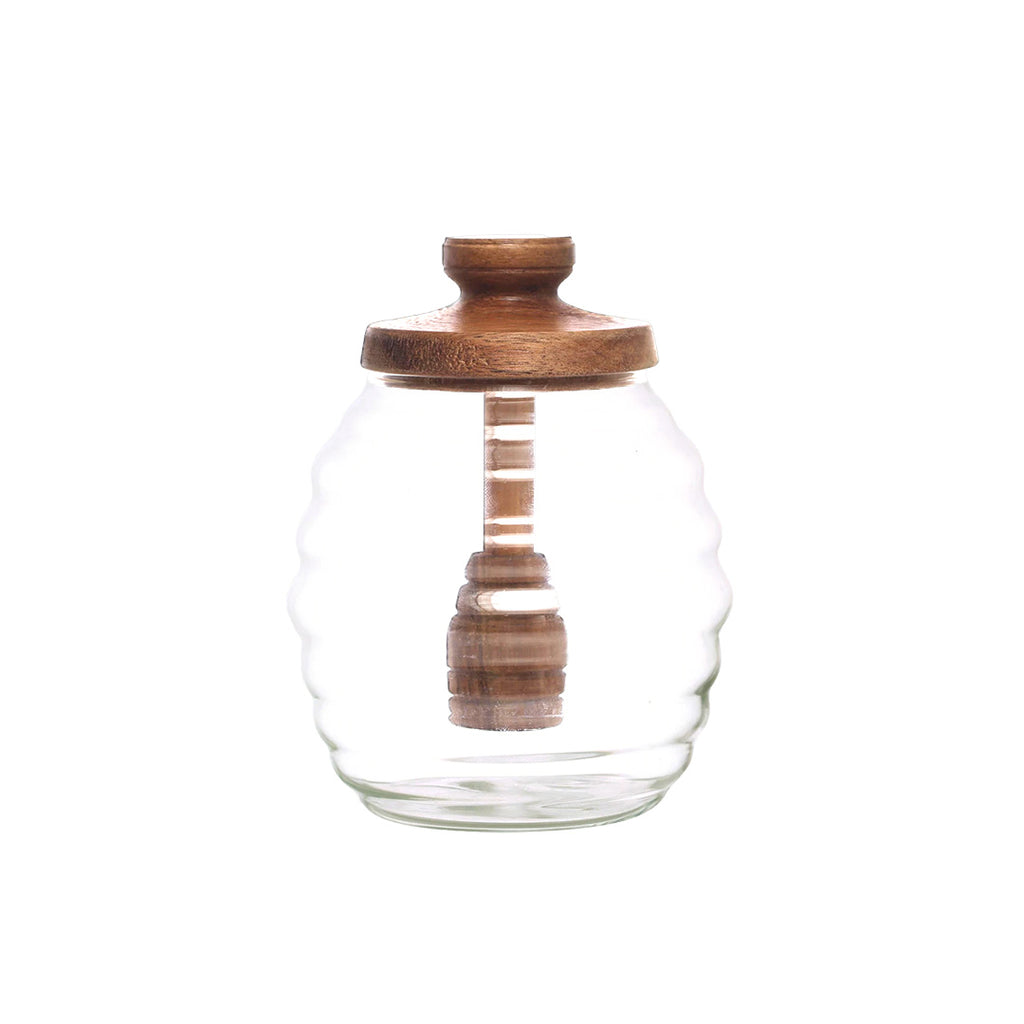 Glass and Wood Honey Pot – Halliday House & Co.